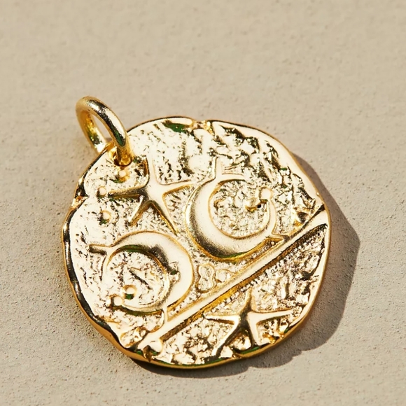 Anthropologie | Jewelry | Anthropologie Celestial Coin Charm Gold ...